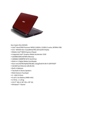 Acer aspire one | PDF