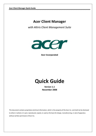 Acer client manager quick guide v1.1 | PDF