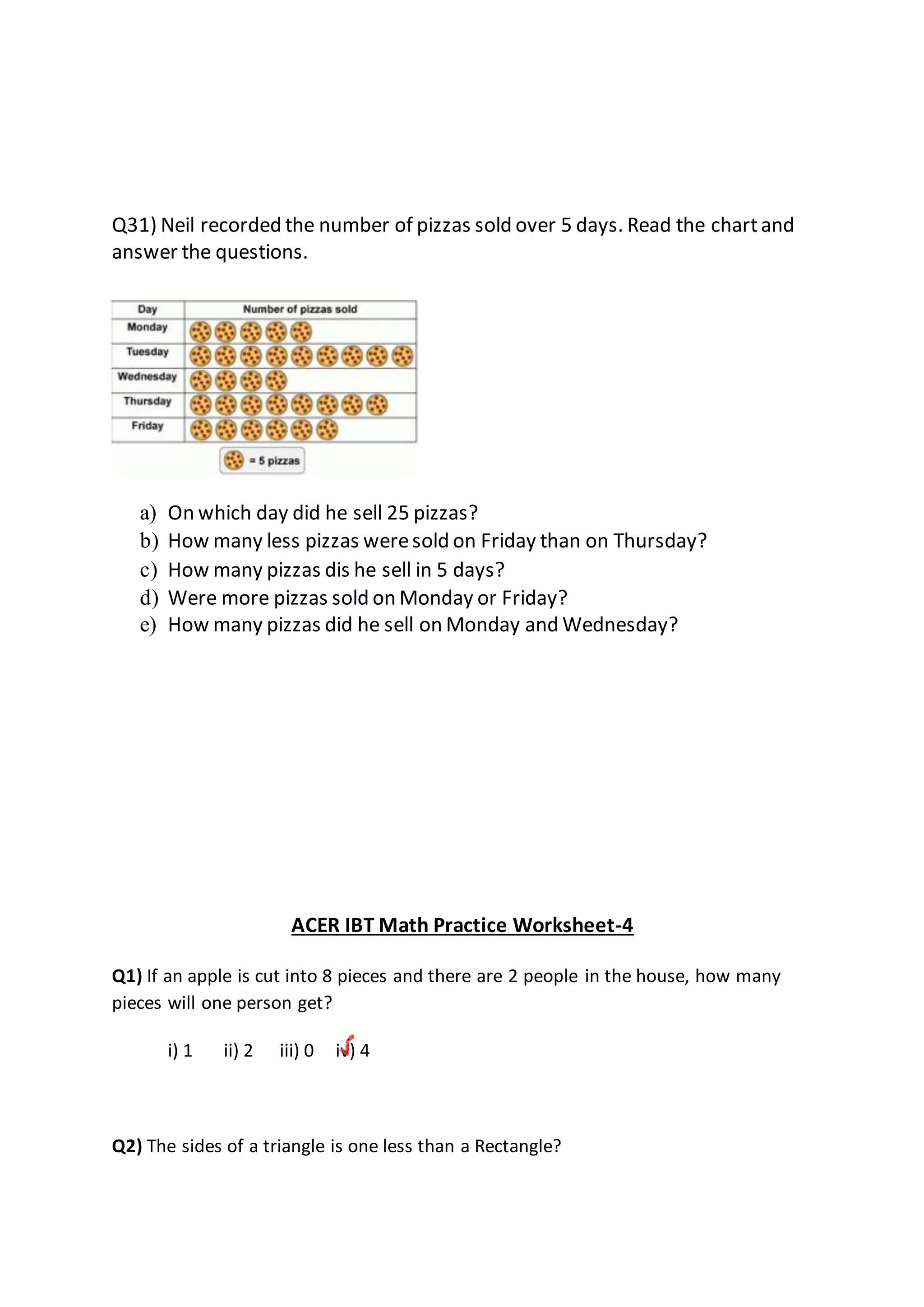Acer ibt maths 1 , 2 , 3 , 4 | DOCX