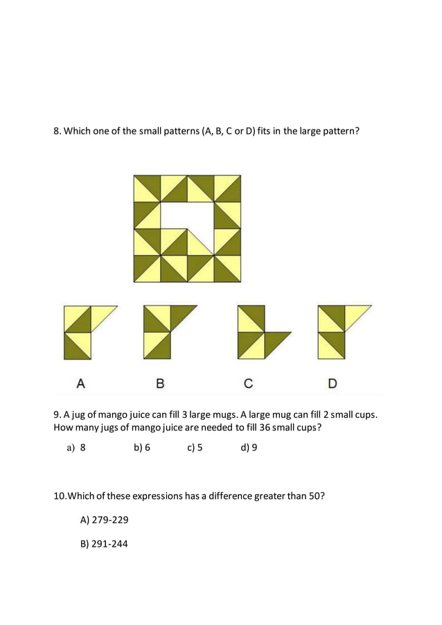 Acer ibt maths 1 , 2 , 3 , 4 | DOCX | Hinduism | Religion & Spirituality