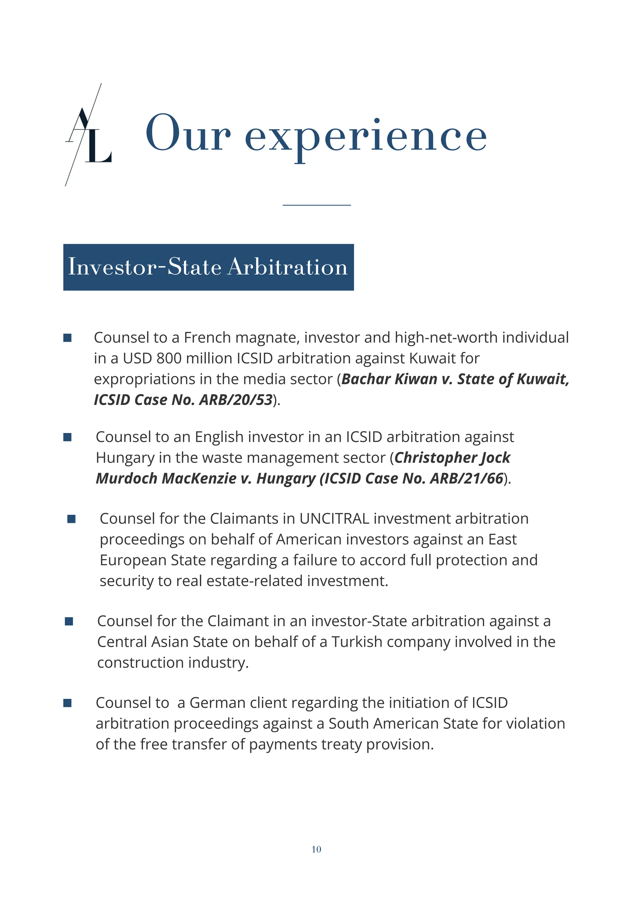 Aceris Law International Arbitration Brochure | PDF