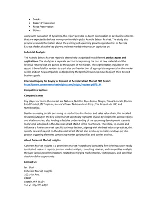 Acerola extract market | PDF