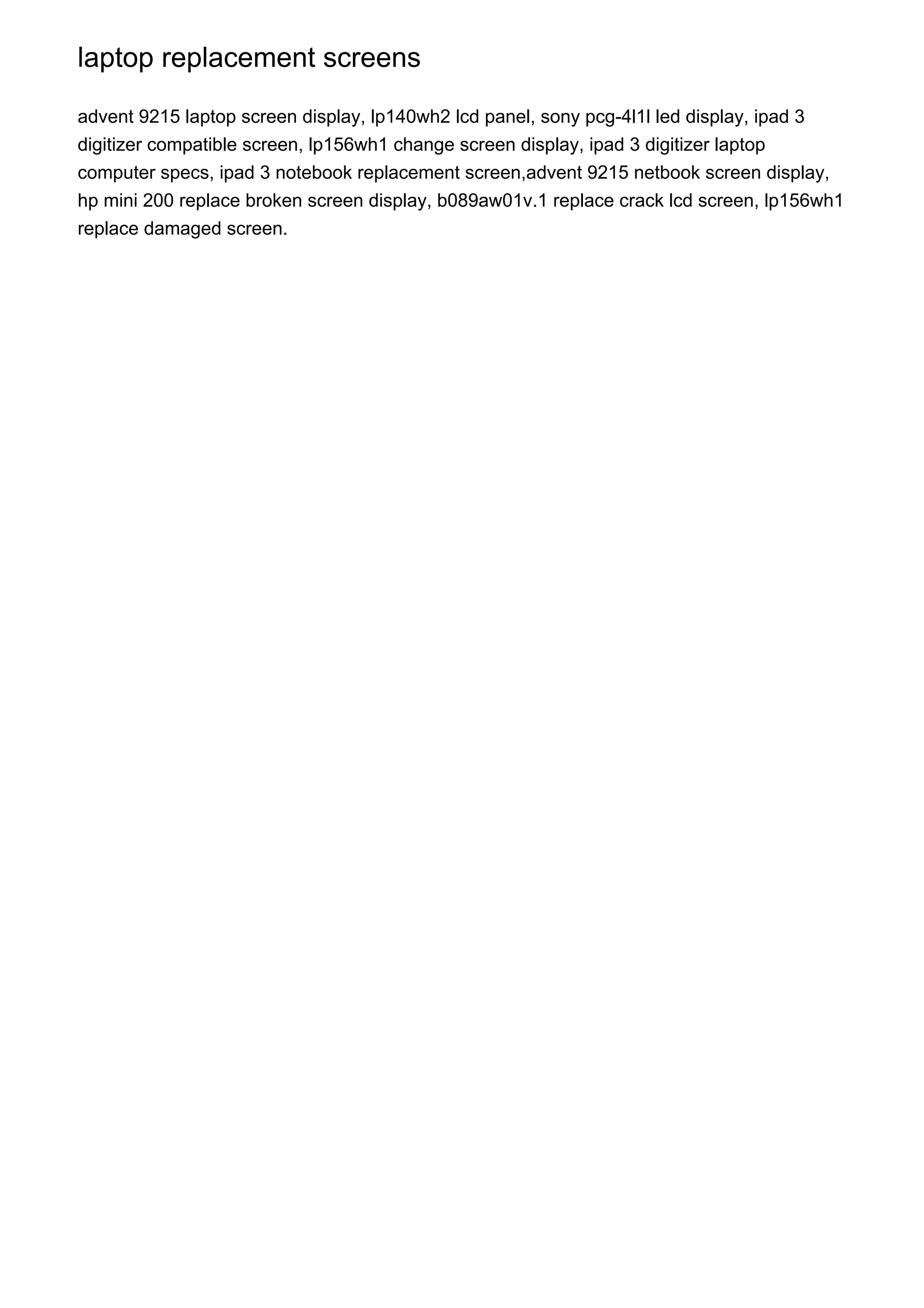 laptop replacement screens | PDF