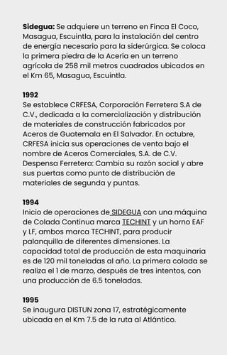 Aceros de Guatemala Orígenes y Propósito de la Corporación que ...