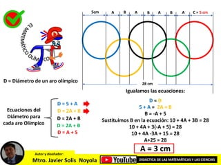 ACERTIJO DEL CÁLCULO DE LAS DIMENSIONES DE LOS AROS OLÍMPICOS. Por ...