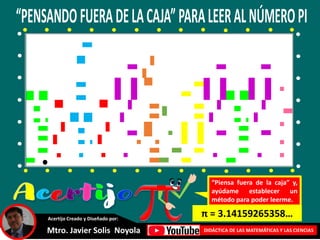 ACERTIJO “PENSANDO FUERA DE LA CAJA” PARA LEER AL NÚMERO PI. Por JAVIER ...