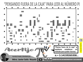 ACERTIJO “PENSANDO FUERA DE LA CAJA” PARA LEER AL NÚMERO PI. Por JAVIER ...