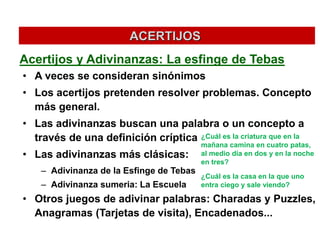 Acertijos y problemas de ingenio: Pongamos las neuronas en marcha | PPTX