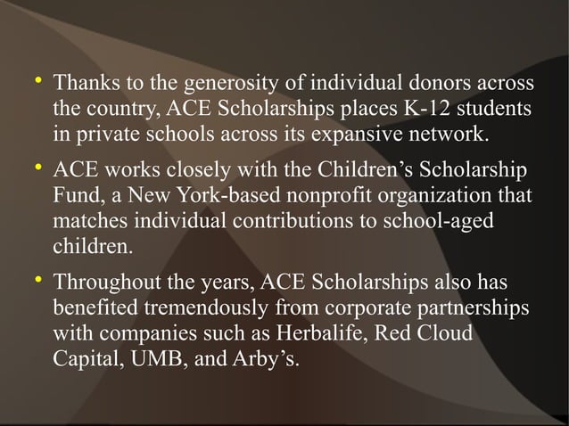 Ace scholarships | PPT