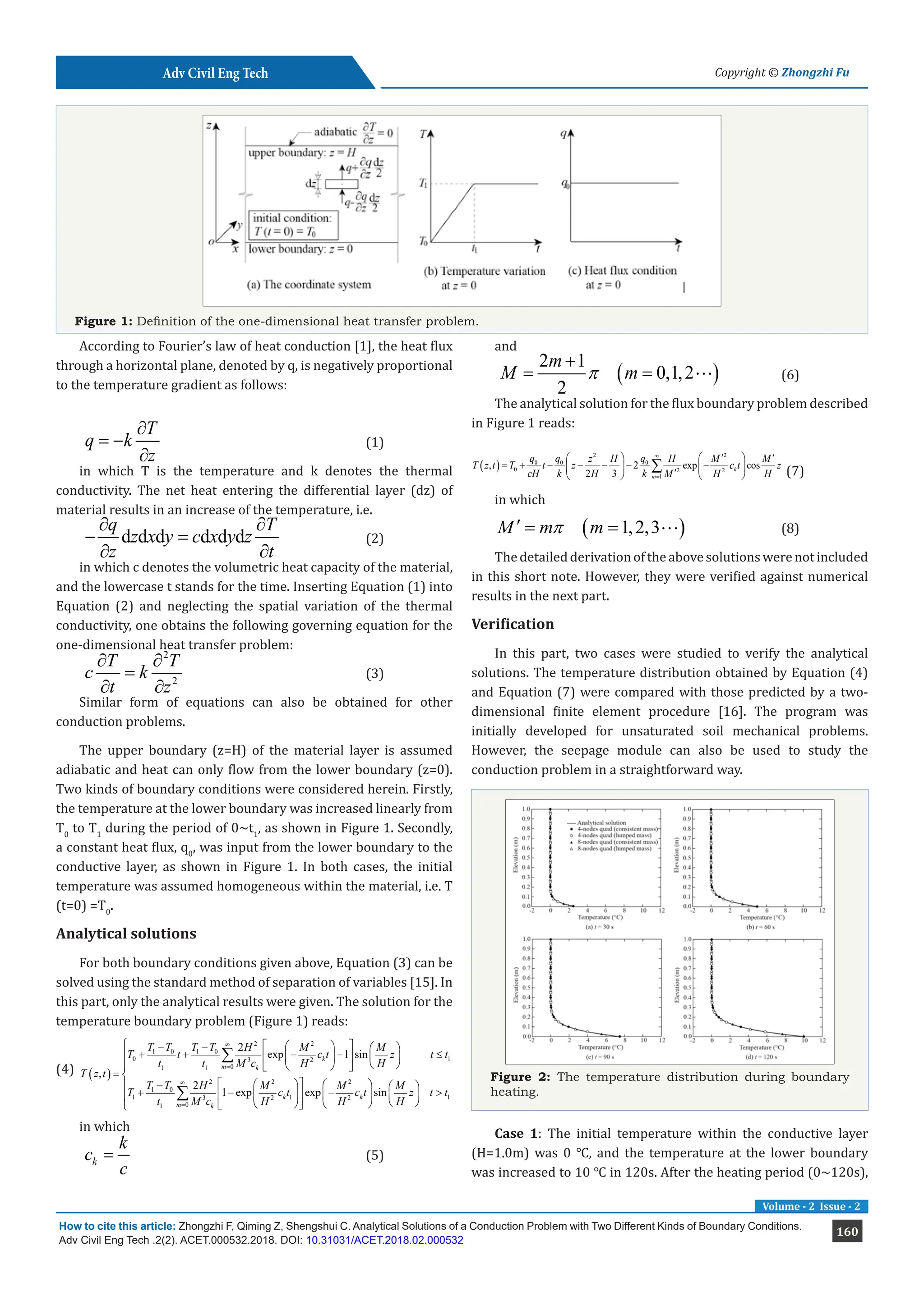 Analytical Solutions Of A Conduction Problem With Two Different Kinds