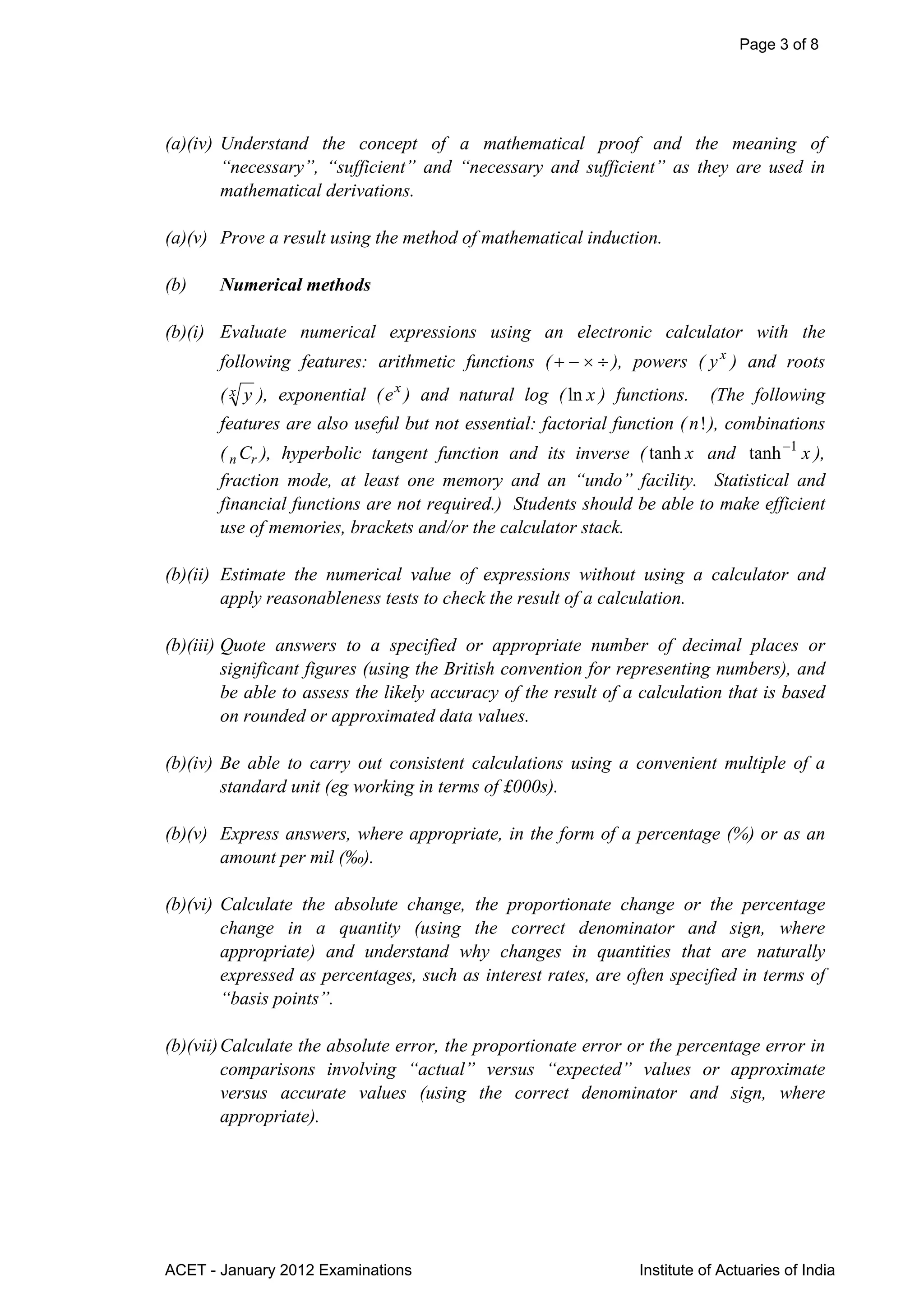 Acet syllabus 1 fac | PDF