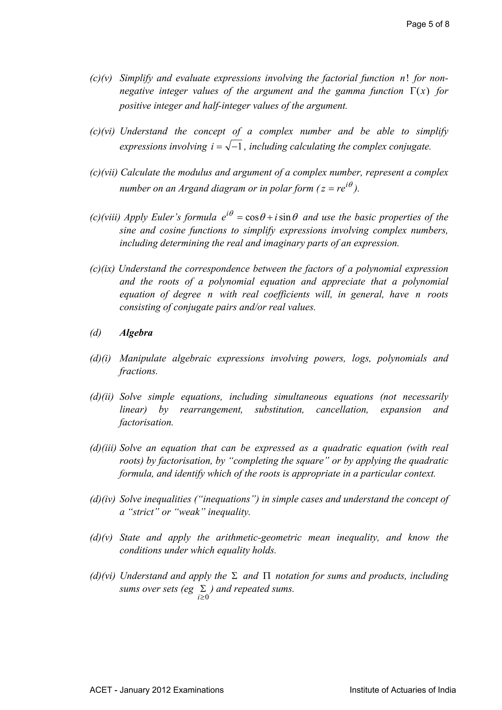 Acet syllabus 1 fac | PDF