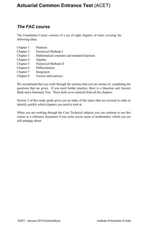 Acet syllabus 1 fac | PDF