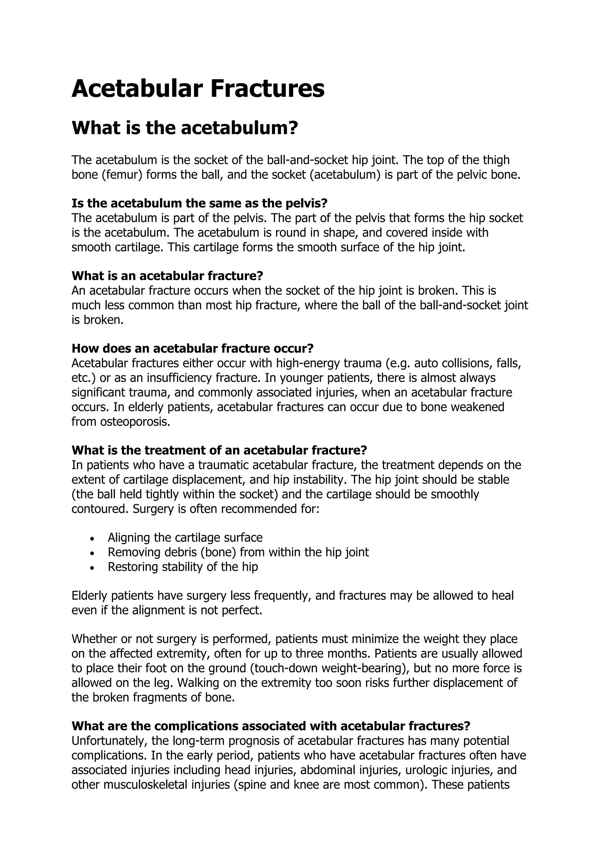 Acetabular Fractures | DOC