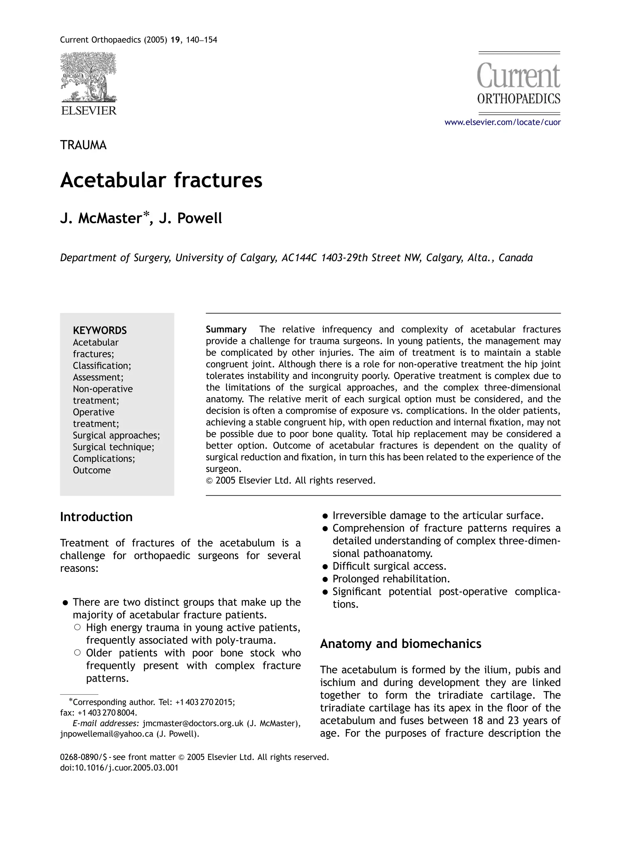 Acetabular fractures | PDF