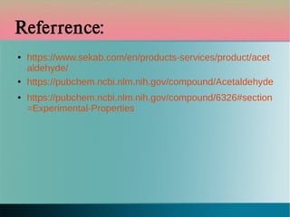 Acetaldehyde preparation method | PDF