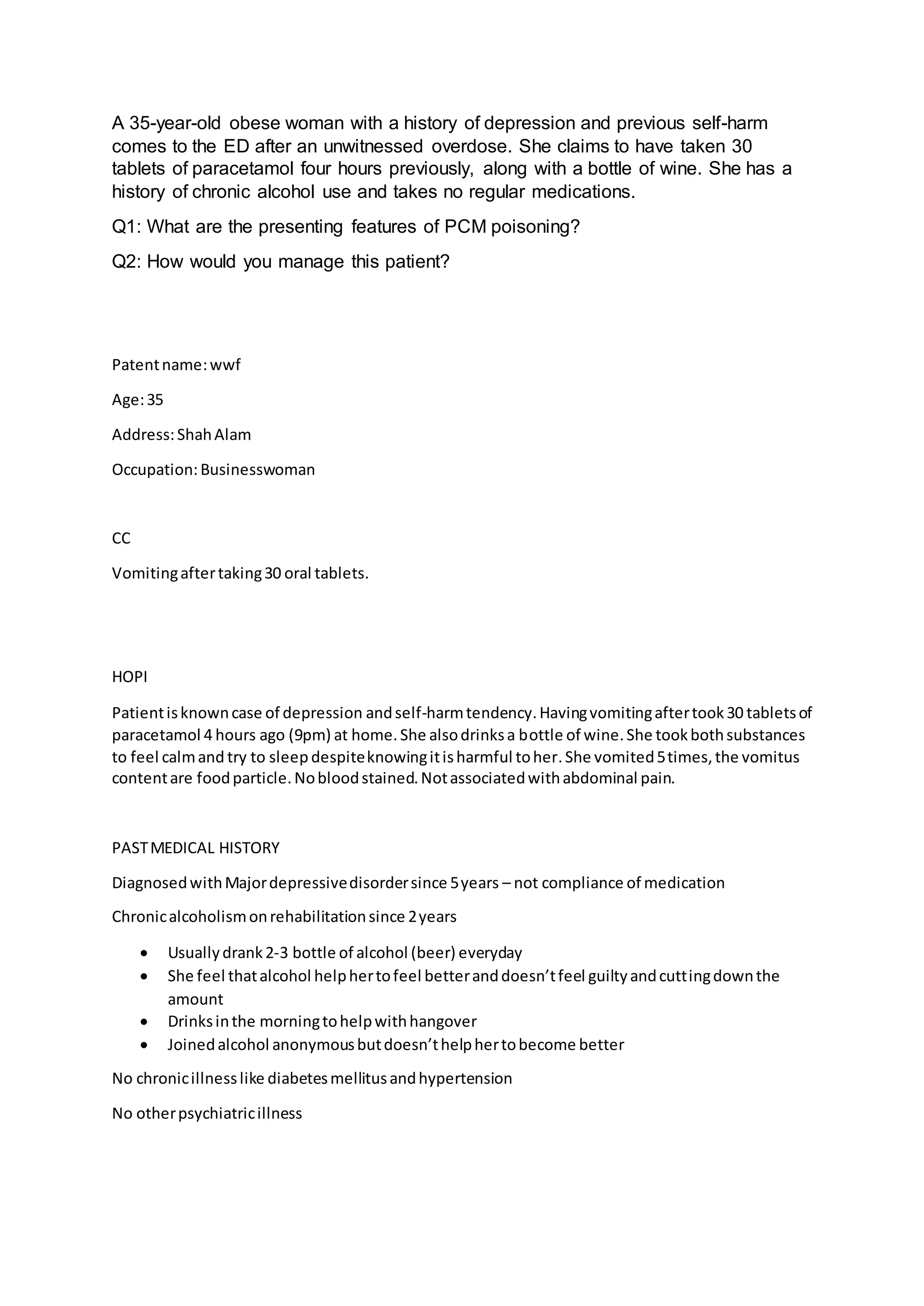 Acetamenophen toxicity | DOCX