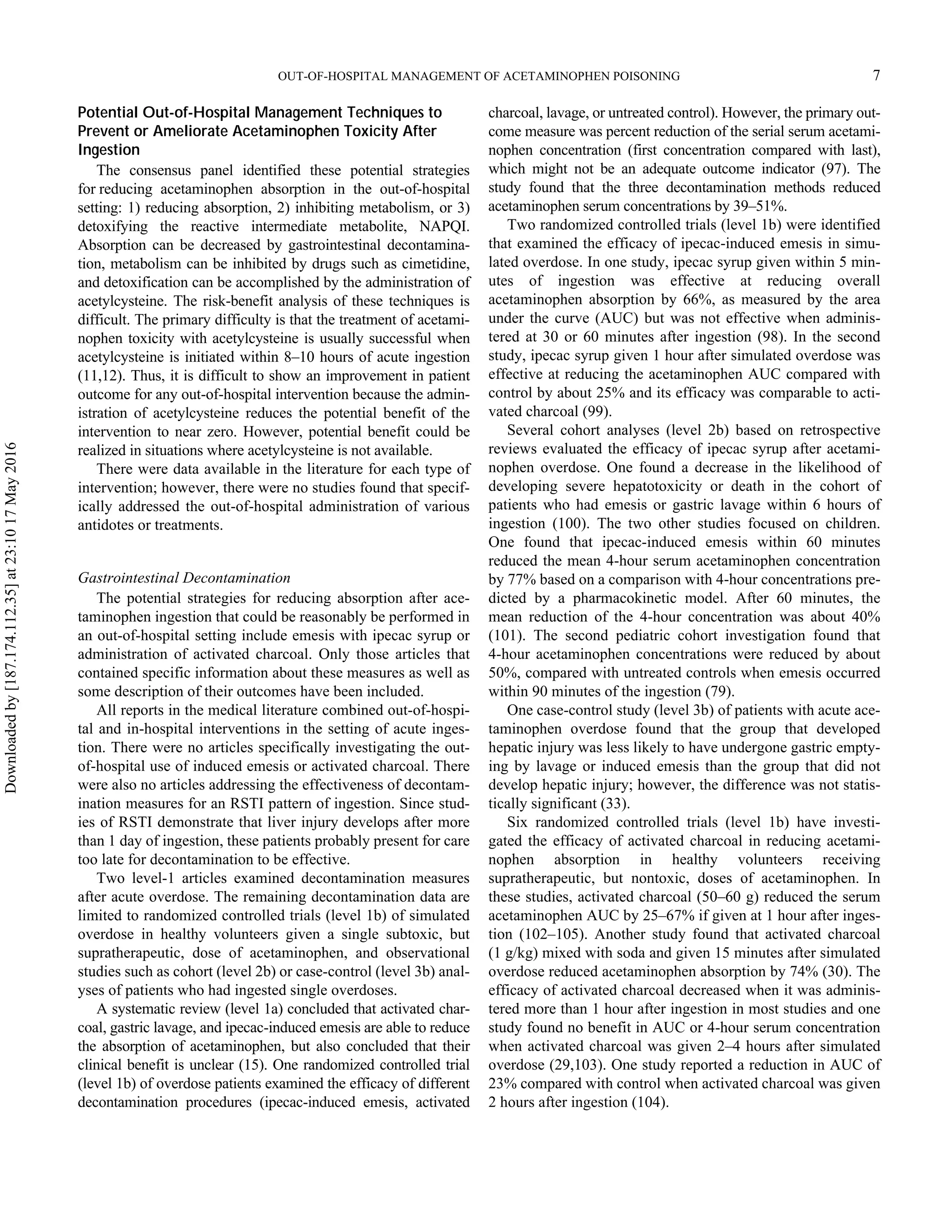 Acetaminophen poisoning an evidence based consensus guideline for out ...