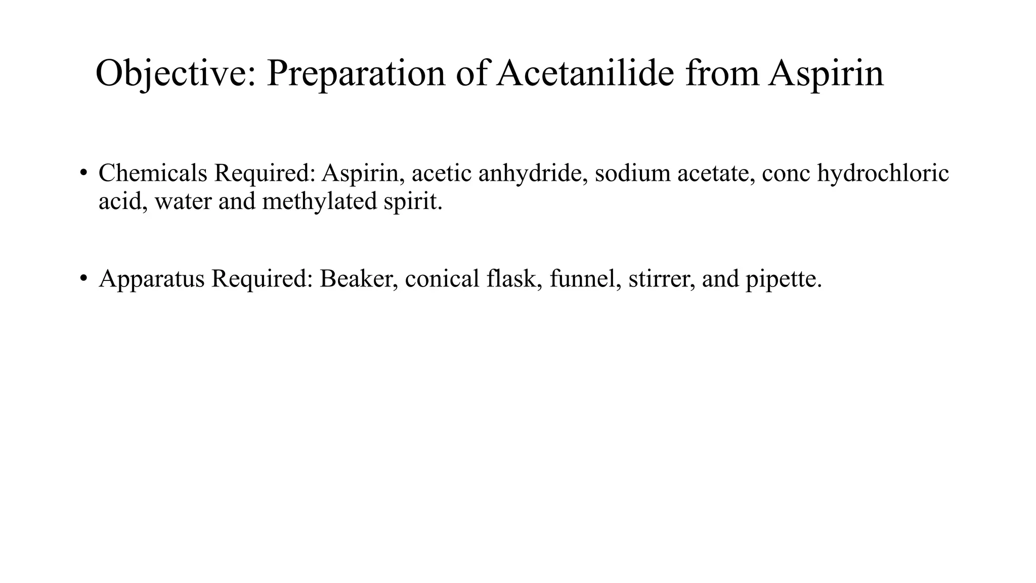 Acetanilide synthesis | PPTX