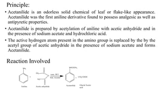 Acetanilide synthesis | PPTX