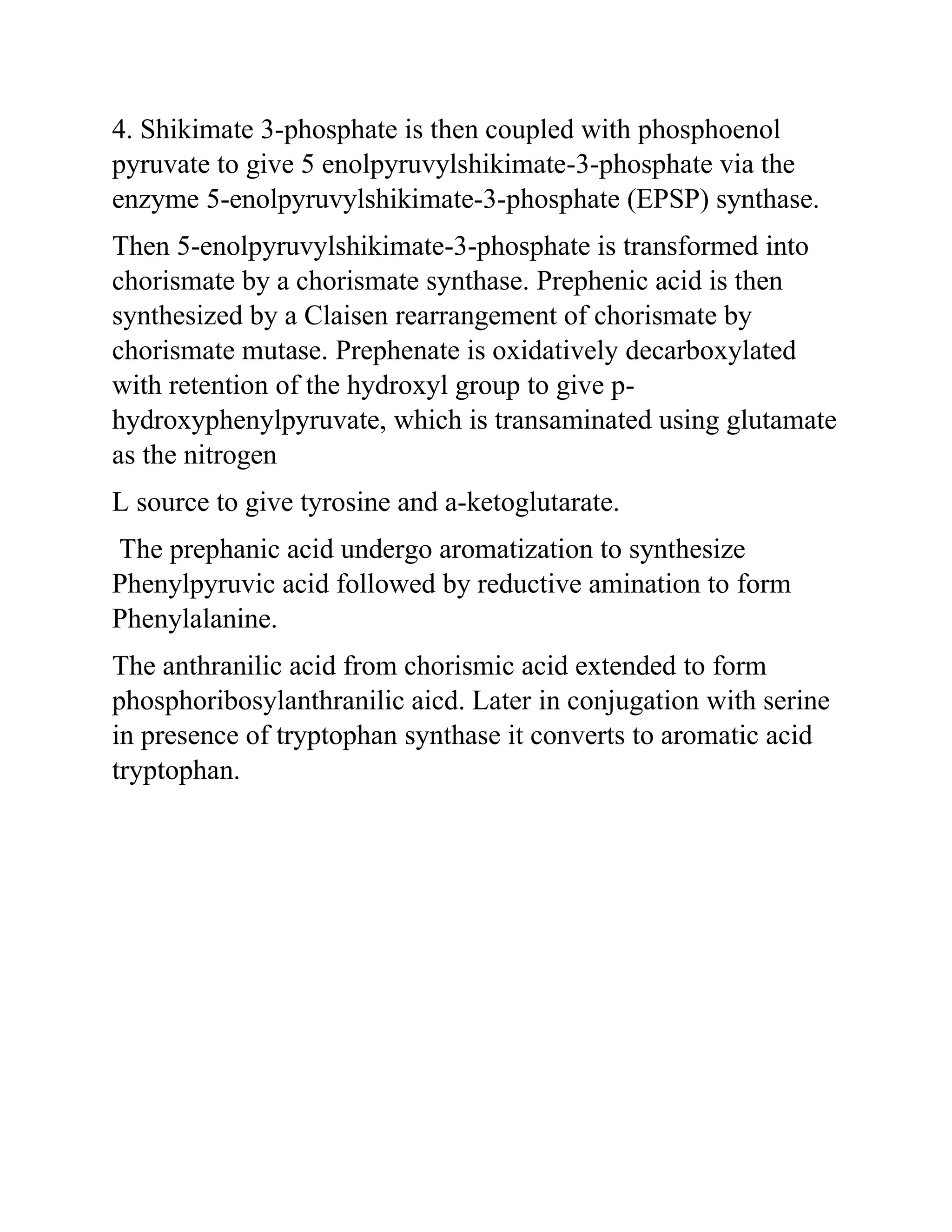 Acetate pathway, shikimic acid pathway, amino acids pathway converted ...