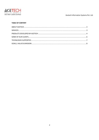 Acetech company profile | PDF