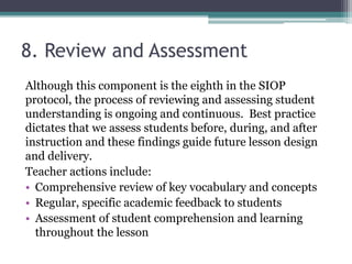 The SIOP model...an Overview | PPTX