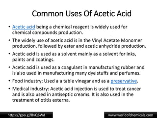 Acetic Acid Uses