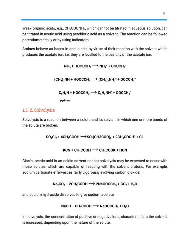 Acetic Acid as a Solvent and its Reactions-2.pdf | Chemistry | Science