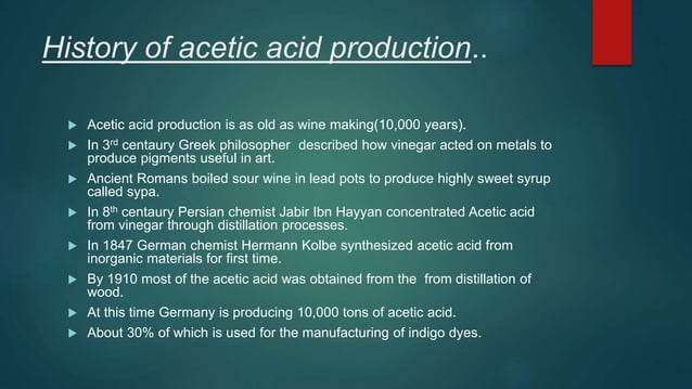Acetic acid production | PPTX