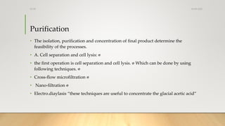 Acetic acid production | PPTX
