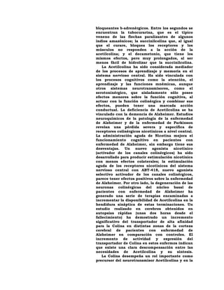 Acetil colina y sus receptores | DOCX