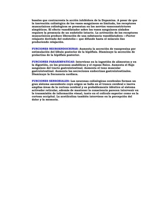 Acetil colina y sus receptores | DOCX