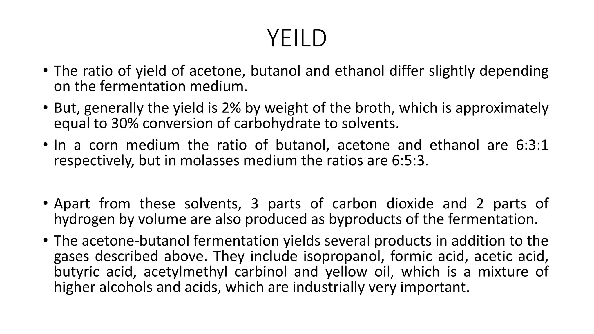 Acetone butanol production | PPT