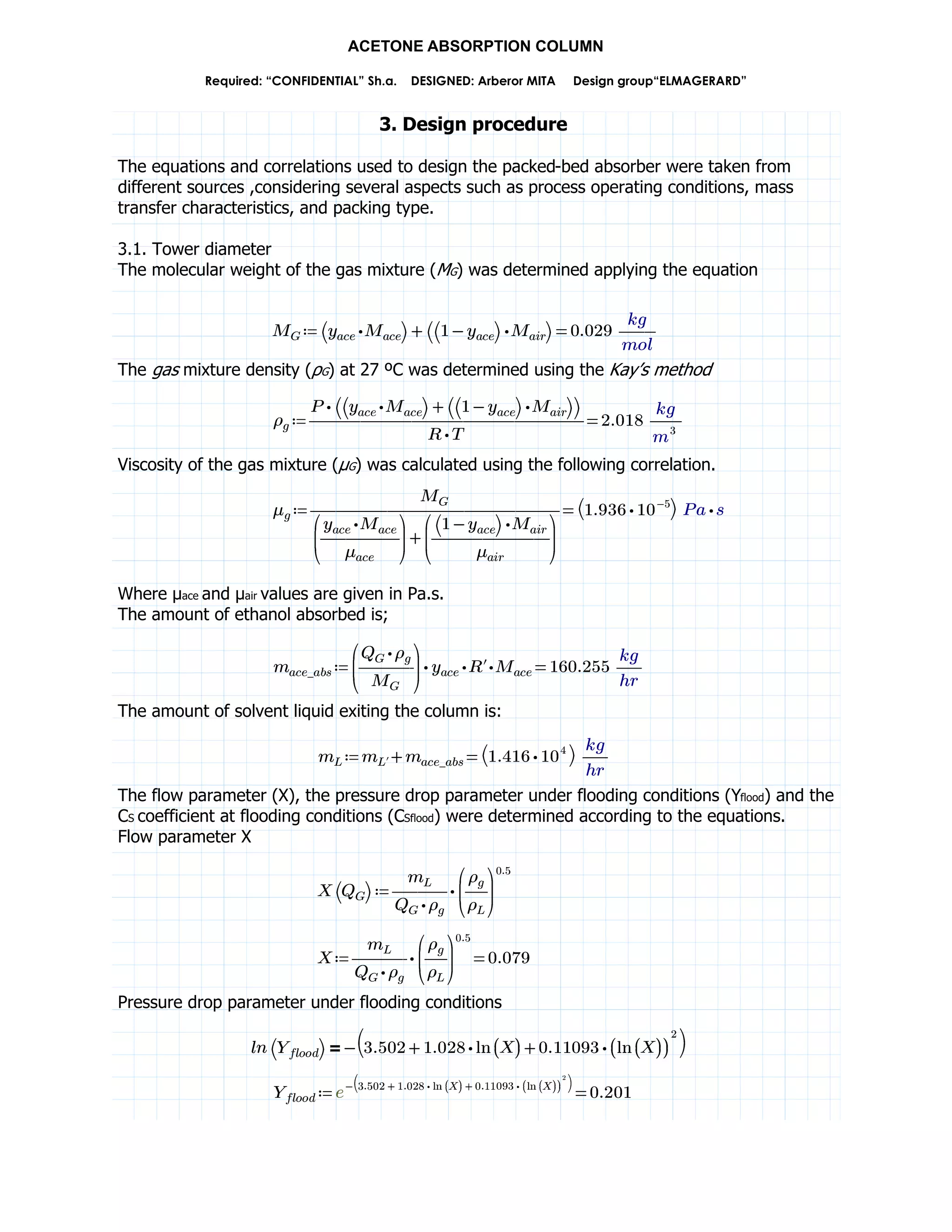 Acetone absorption column | PDF