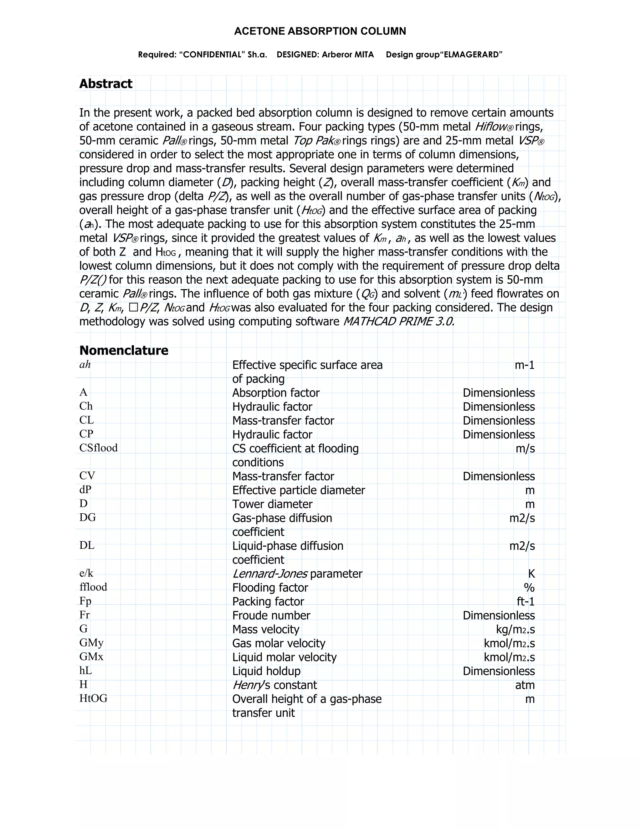Acetone absorption column | PDF