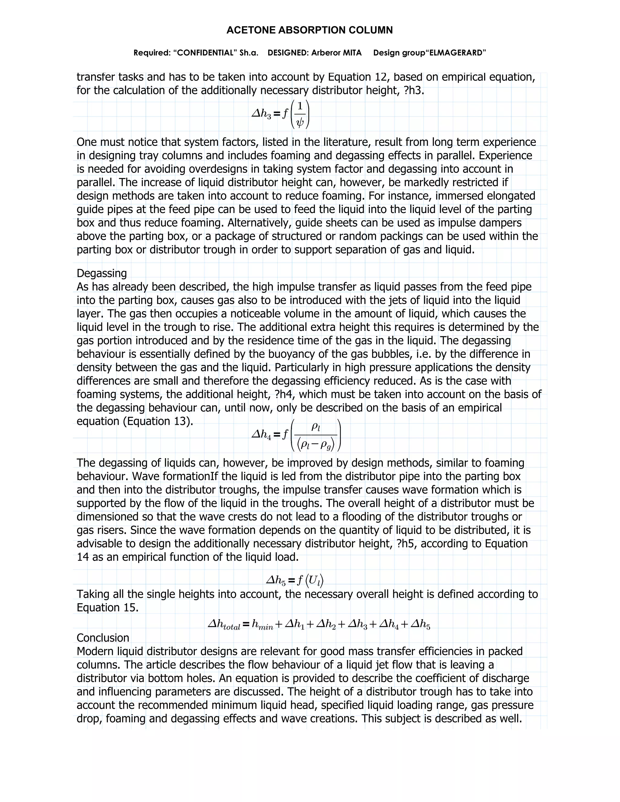 Acetone absorption column | PDF