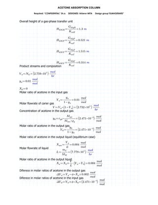 Acetone absorption column | PDF
