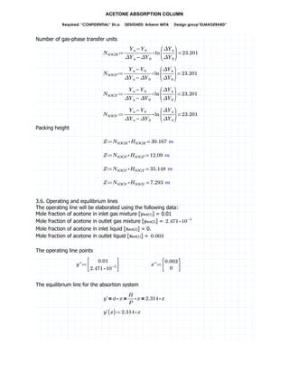 Acetone absorption column | PDF