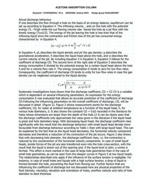 Acetone absorption column | PDF