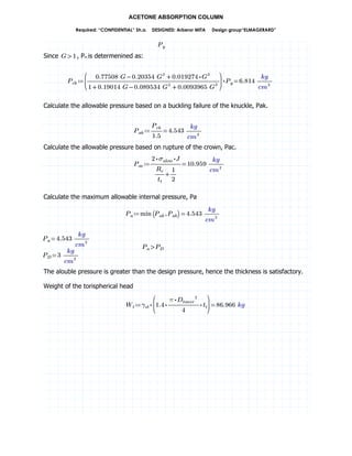 Acetone absorption column | PDF