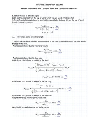 Acetone absorption column | PDF