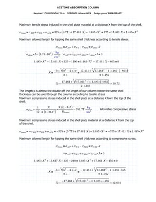 Acetone absorption column | PDF