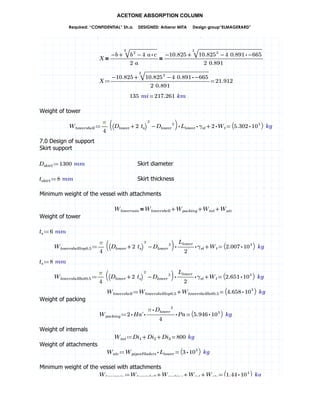 Acetone absorption column | PDF