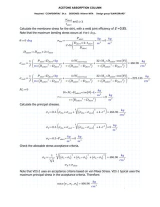 Acetone absorption column | PDF