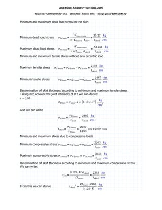 Acetone absorption column | PDF