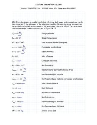 Acetone absorption column | PDF