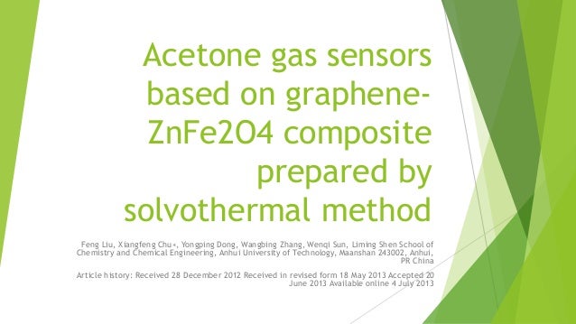 Acetone gas sensors based on graphene zn fe2o4 composite prepared