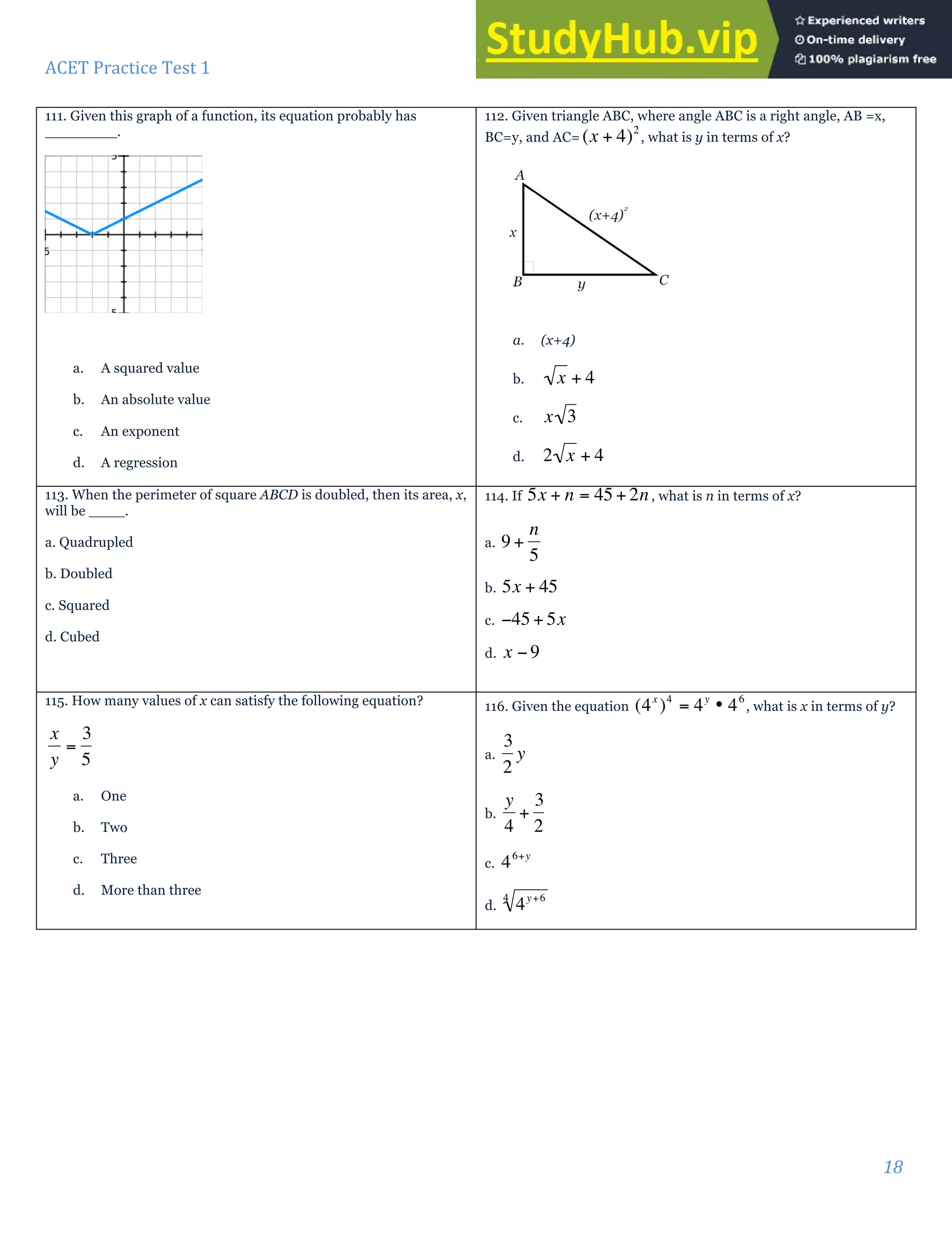 ACET Practice Test 1 ACET Practice Test Booklet | PDF
