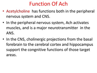 Acetylcholine Neurotransmitter Function